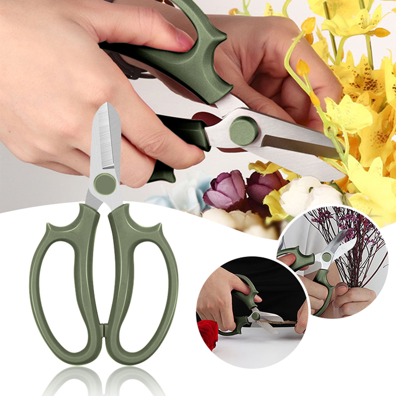 MOMFEI Premium Stainless Steel Flower Scissors,Strong Pruner for Flowers, Branches, and Leaves ...