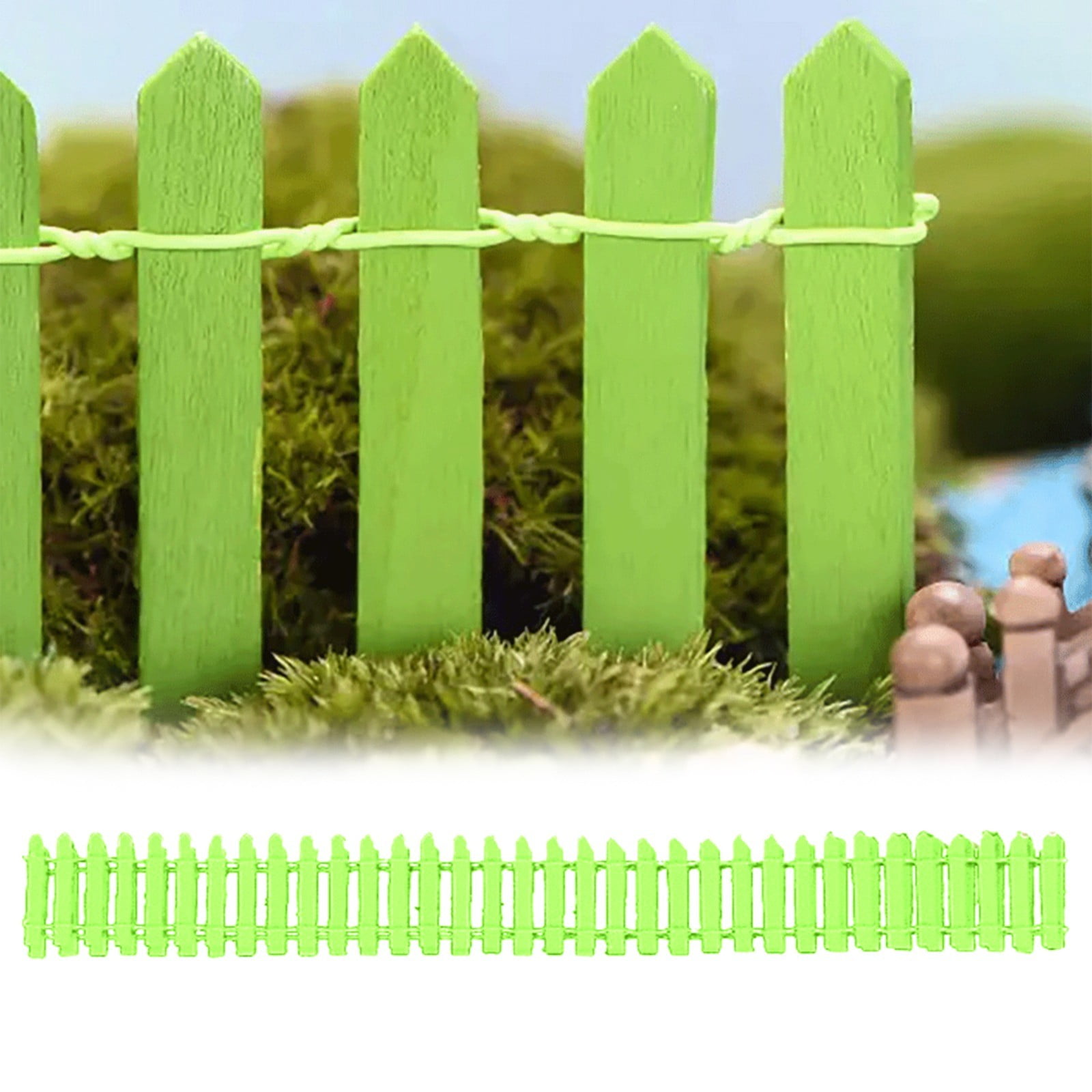 MOMFEI Small Wooden Fairy Garden Fence for Crafts,Mini Decorative ...
