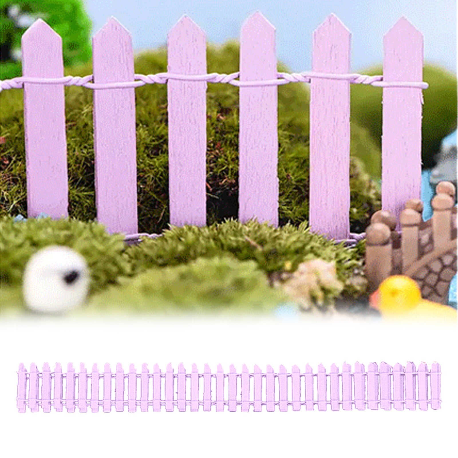MOMFEI Small Wooden Fairy Garden Fence for Crafts,Mini Decorative ...