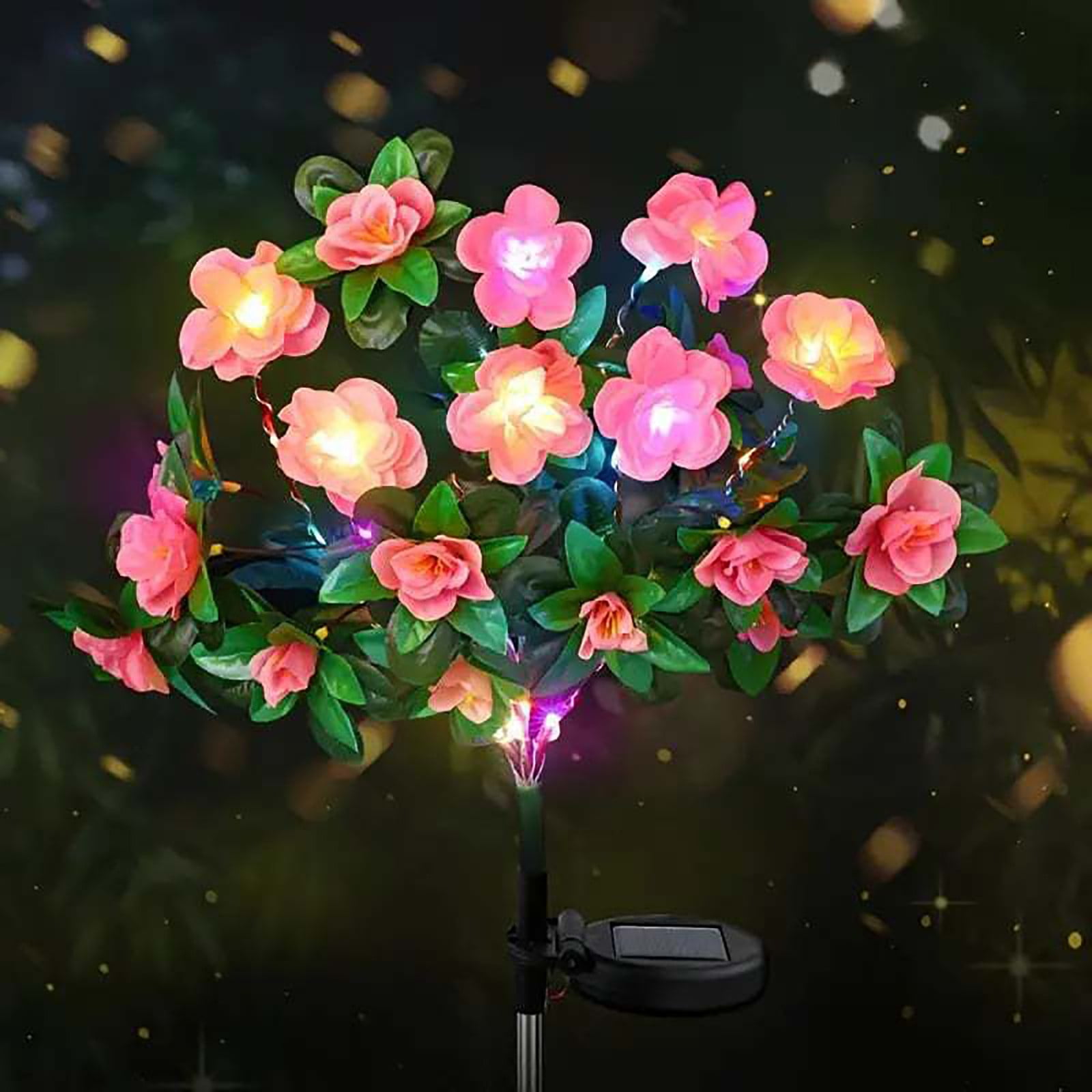 MOMFEI Solar Flower Garden Lights,LED Solar Powered Outdoor Light Decor ...
