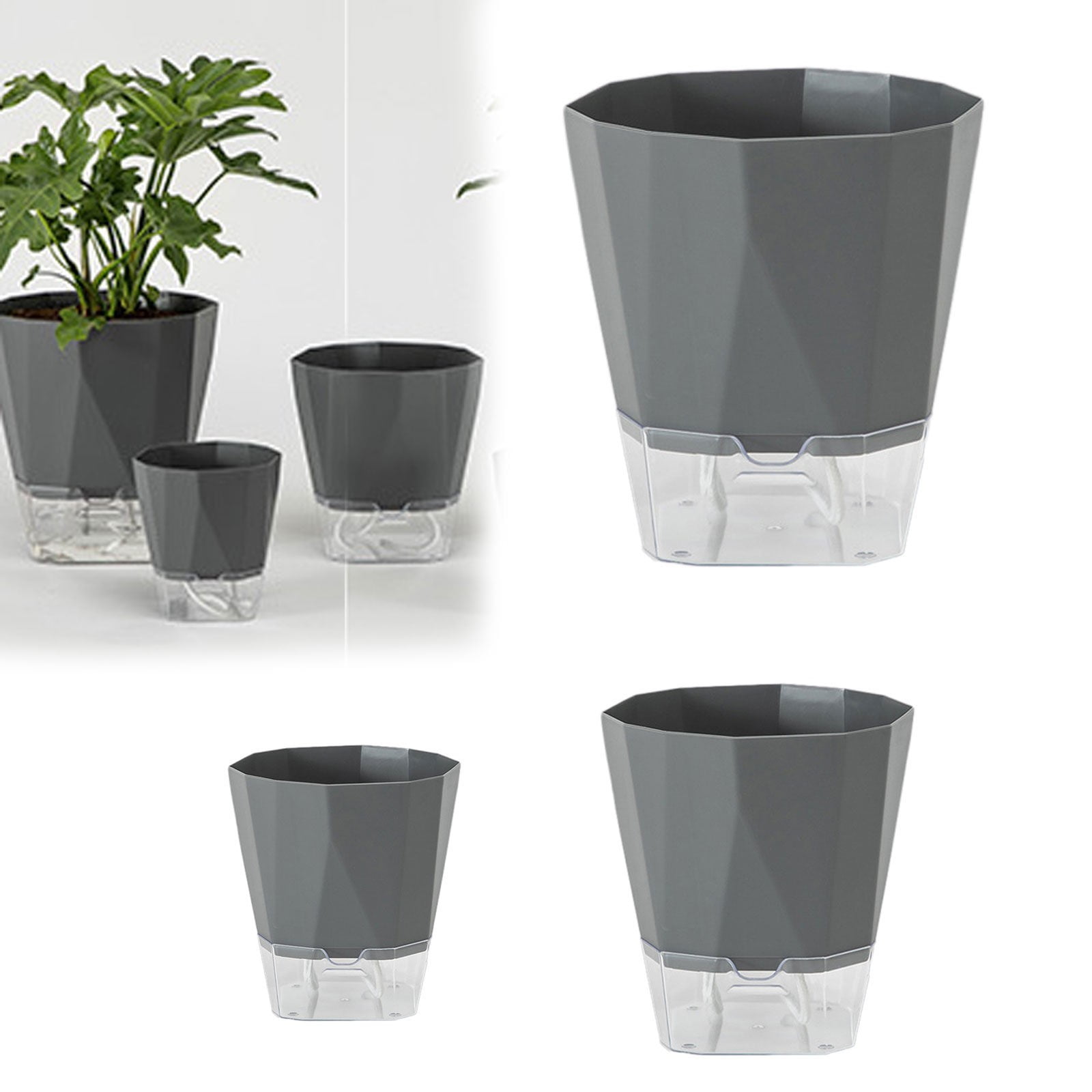 MOMFEI Square Self-Watering Planter,Automatic Watering Flower Pot for ...