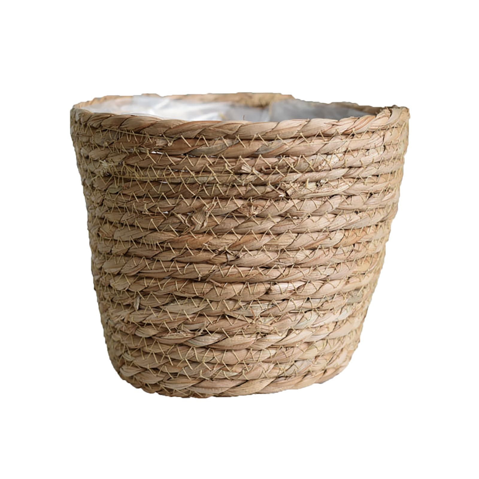 MOMFEI Woven Plant Basket with Plastic Liner,Indoor Plant Baskets ...