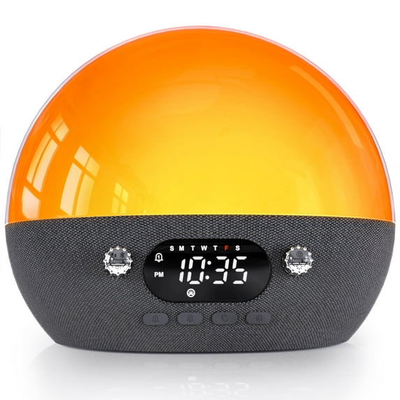 MOMILLA Sunrise Alarm Clock with Bluetooth Speaker, White Noise Sound ...
