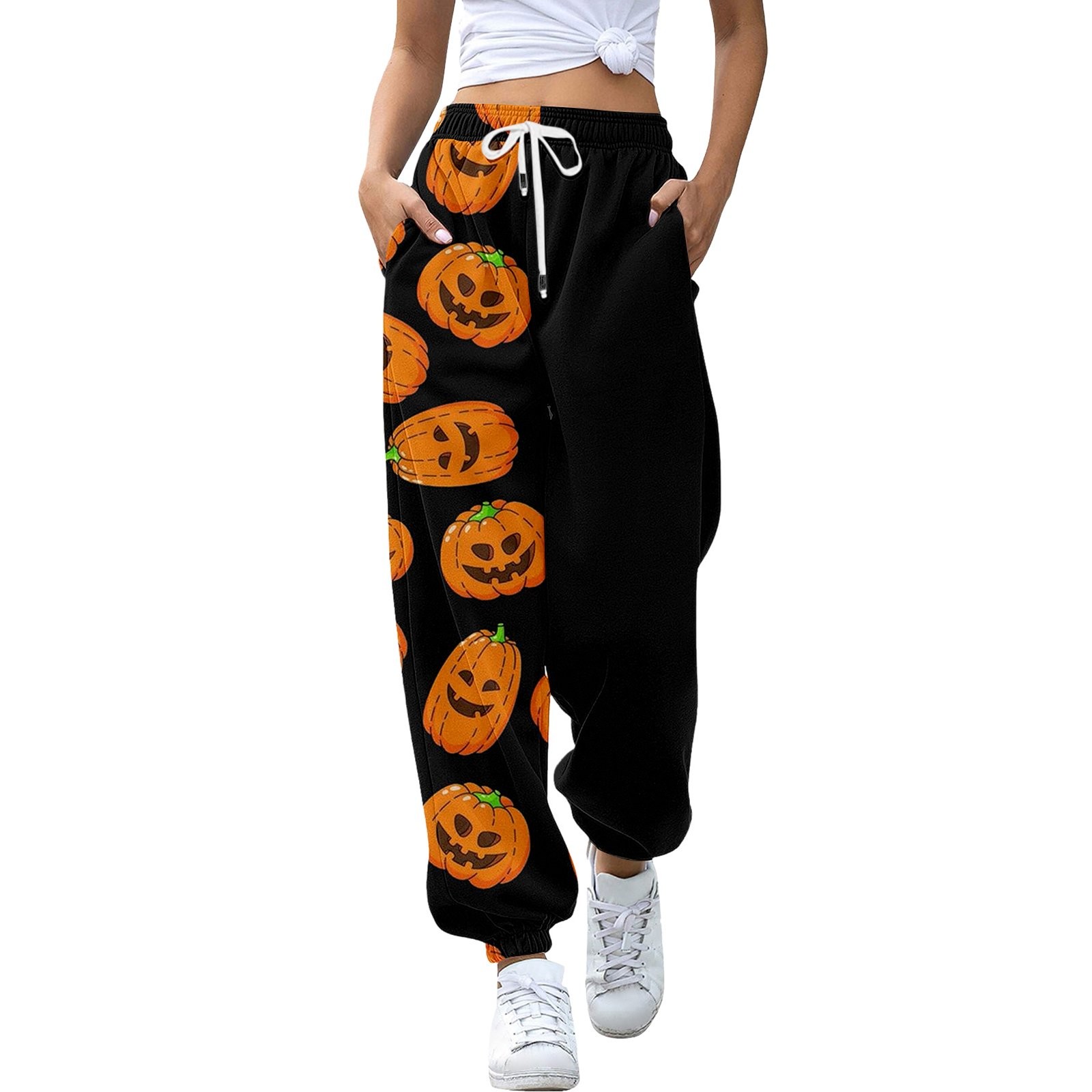 MOMKER Halloween Sweatpants Halloween Lounge Pants Wide Leg Pants Ghost ...