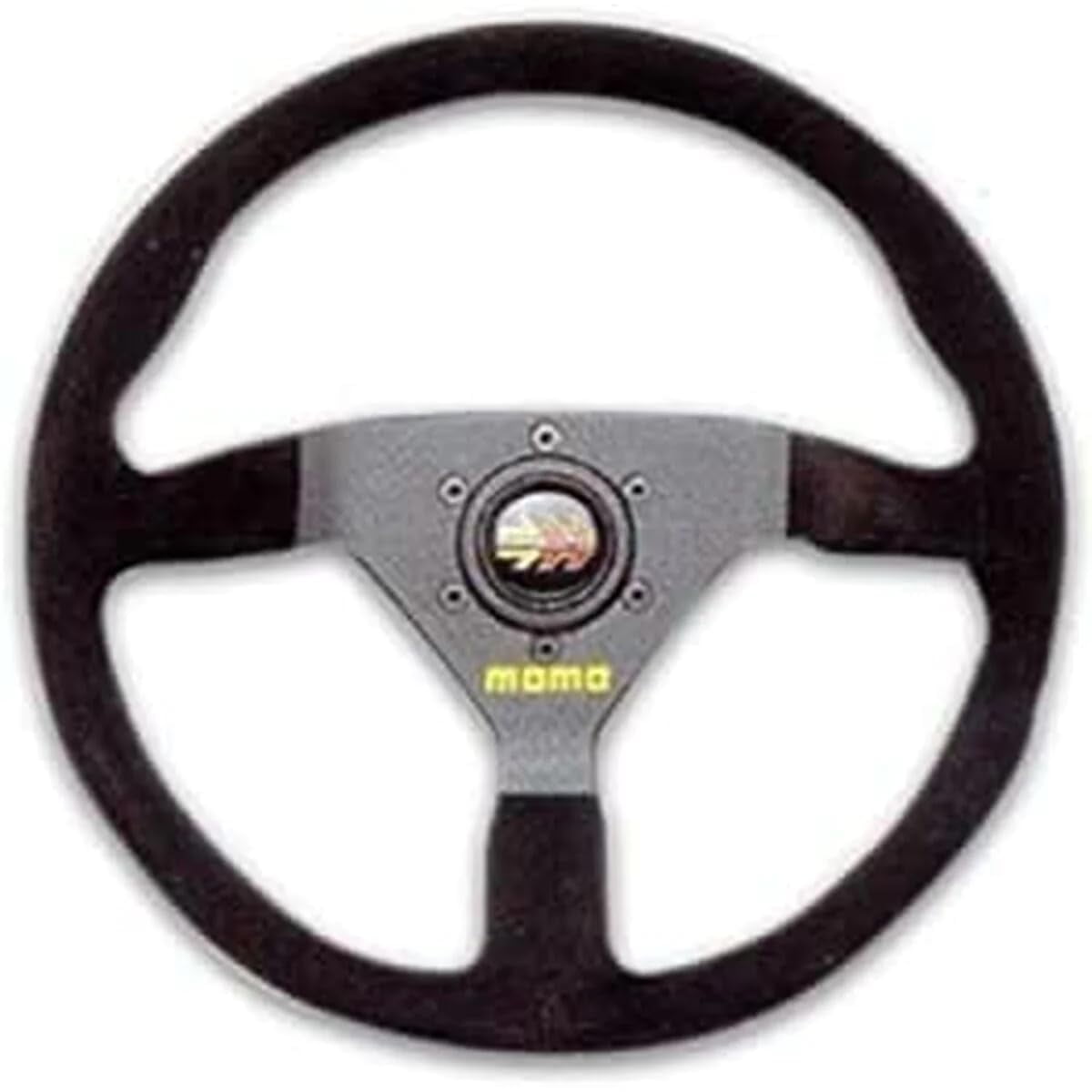 MOMO Motorsport Montecarlo Street Steering Wheel, Black Leather Grip, Brushed Black Anodized ...