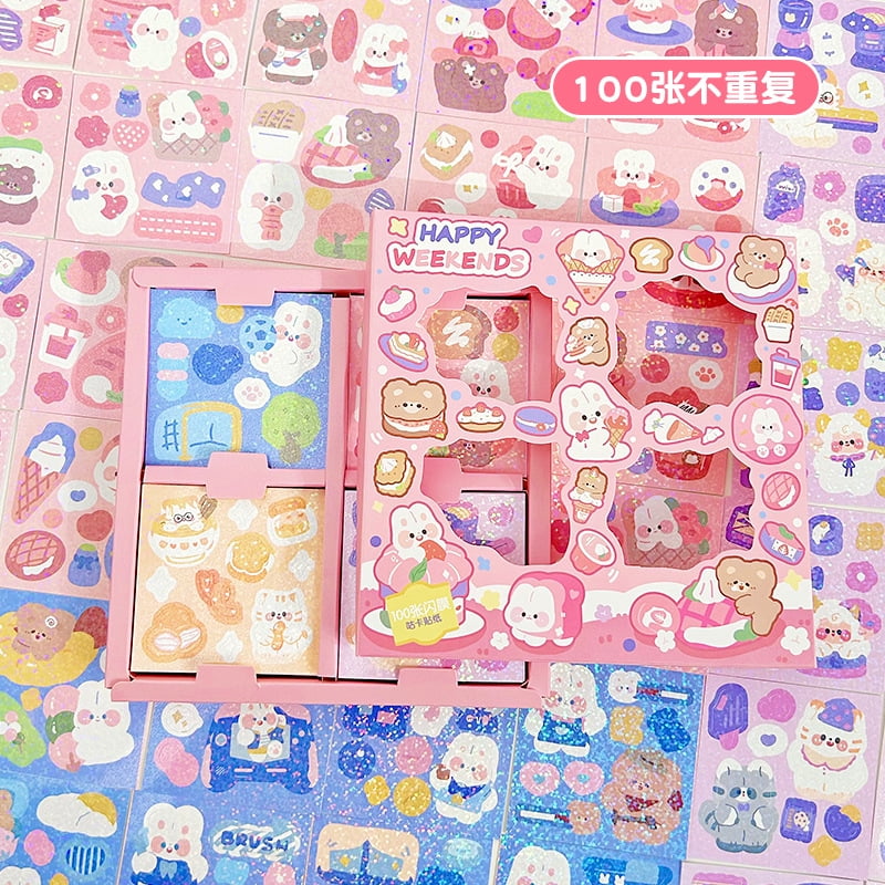 MOMO Sauce Dress-up Sticker Cute Laser Hand Account Goo Card Sticker ...