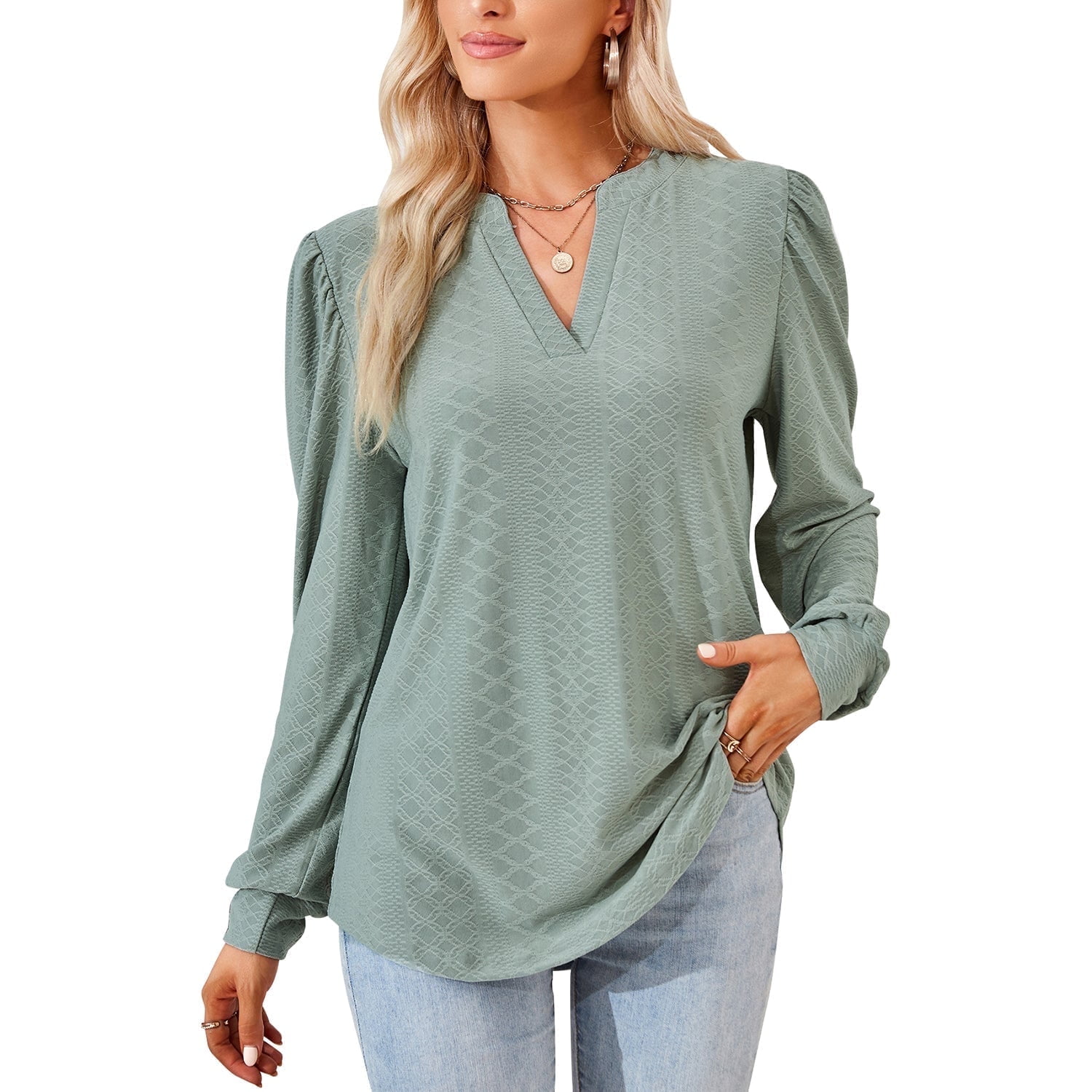 MOMOFEEL Long Sleeve Shirt For Woman Tunic Tops Casual Loose Blouse For ...