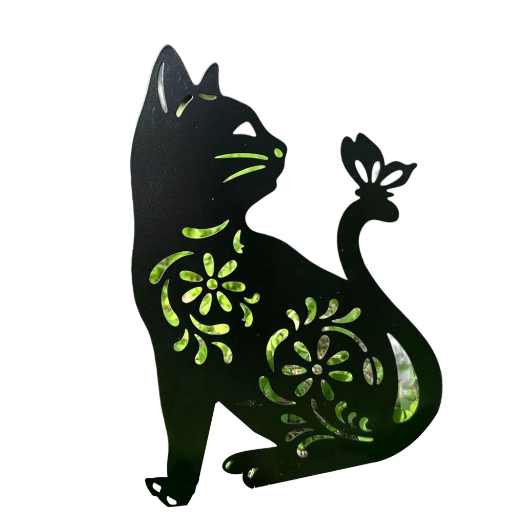 MOMOJIA 1/2Pcs Metal Cat Garden Decors Garden Decors Sculpture Metal ...