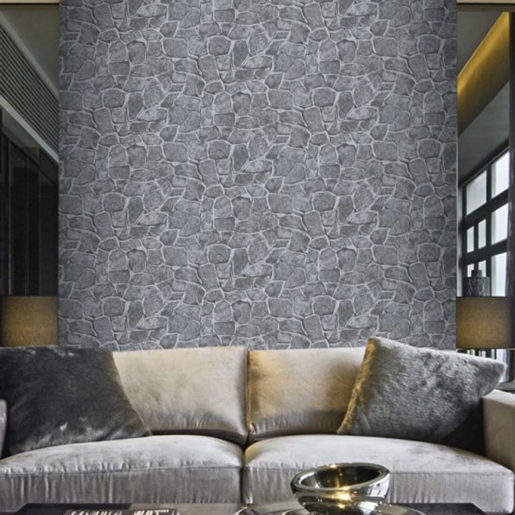 MOMOJIA 1 Roll 45x100cm 3D Wall Paper Brick Stone Fruit Rustic Vintage ...