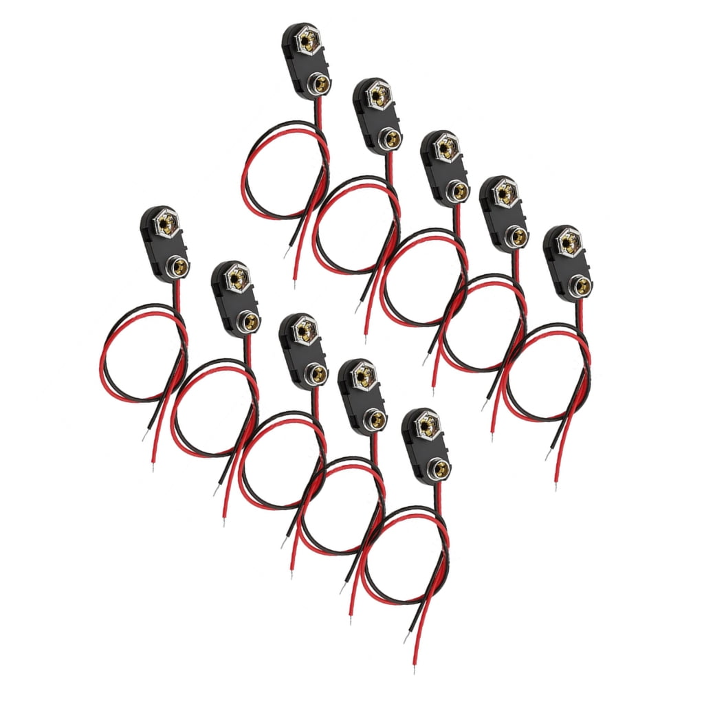 MOMOJIA 10 Pcs 9V Battery Connector Battery Snap Connectors 9 Volt ...