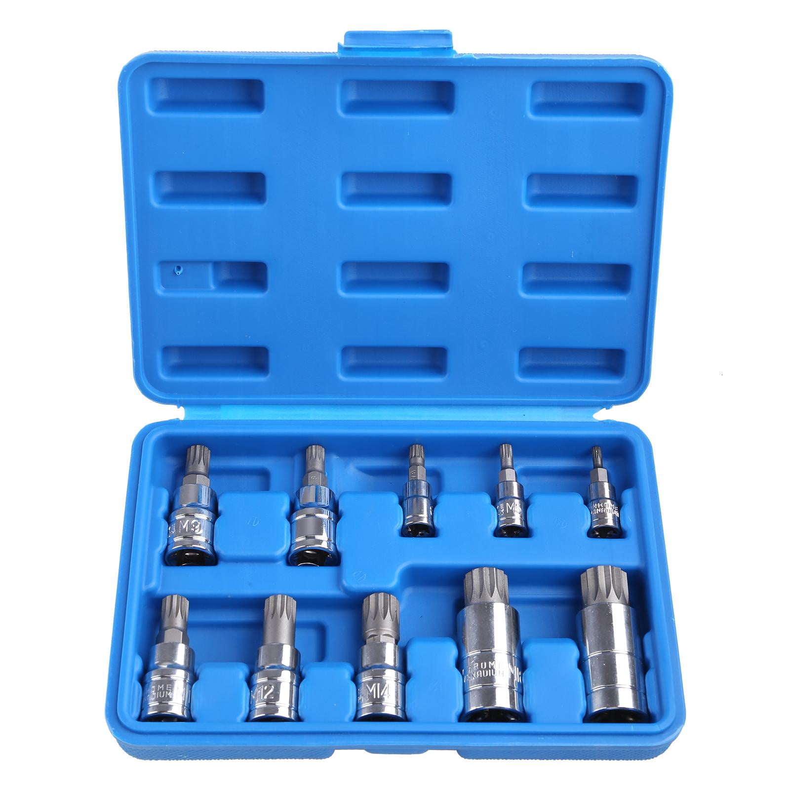 MOMOJIA 10 Pieces XZN 12 Point Triple Square Spline Bit Socket Set ...