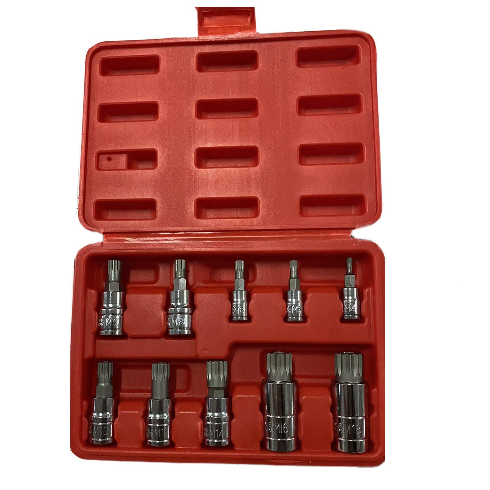 MOMOJIA 10 Pieces XZN 12 Point Triple Square Spline Bit Socket Set ...