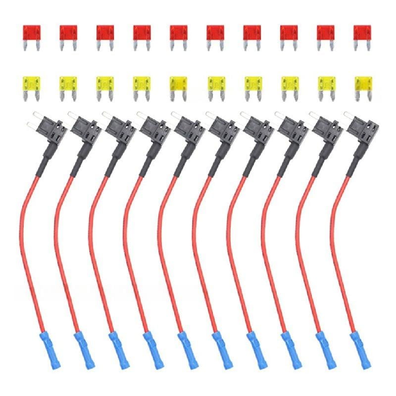 MOMOJIA 10Pcs Standard Auto Fuses Stand Replacement Fuses Tap Adapters ...