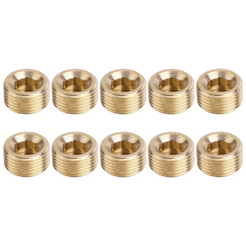 MOMOJIA 10Pieces Sturdy Brass Pipe Plugs Fittings Male Internal ...
