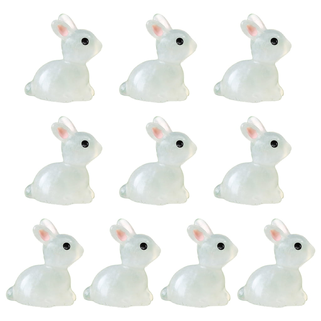 MOMOJIA 10pcs Cute Luminous Rabbits Figurines Glowing in the Dark ...