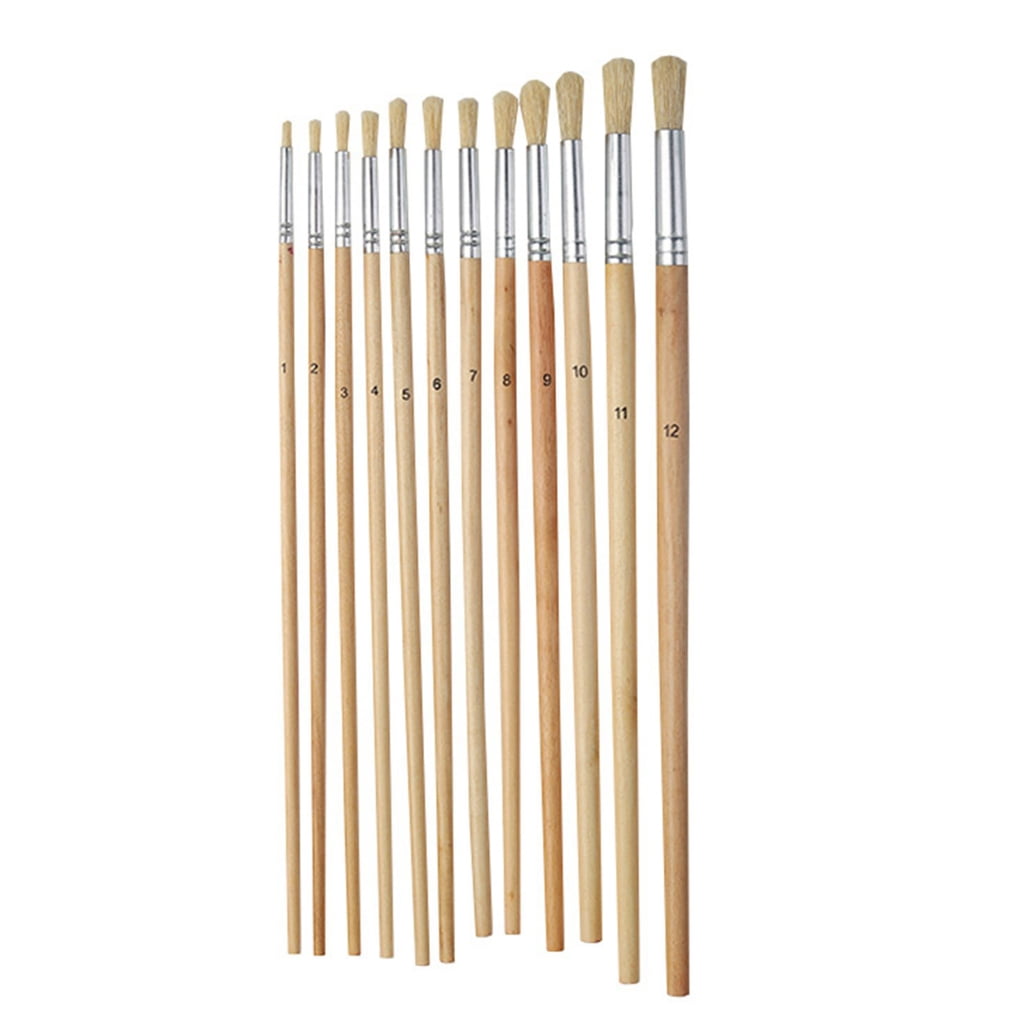 MOMOJIA 12 Pcs Professional Paintbrush Round Tip Paint Brush Artist Art ...