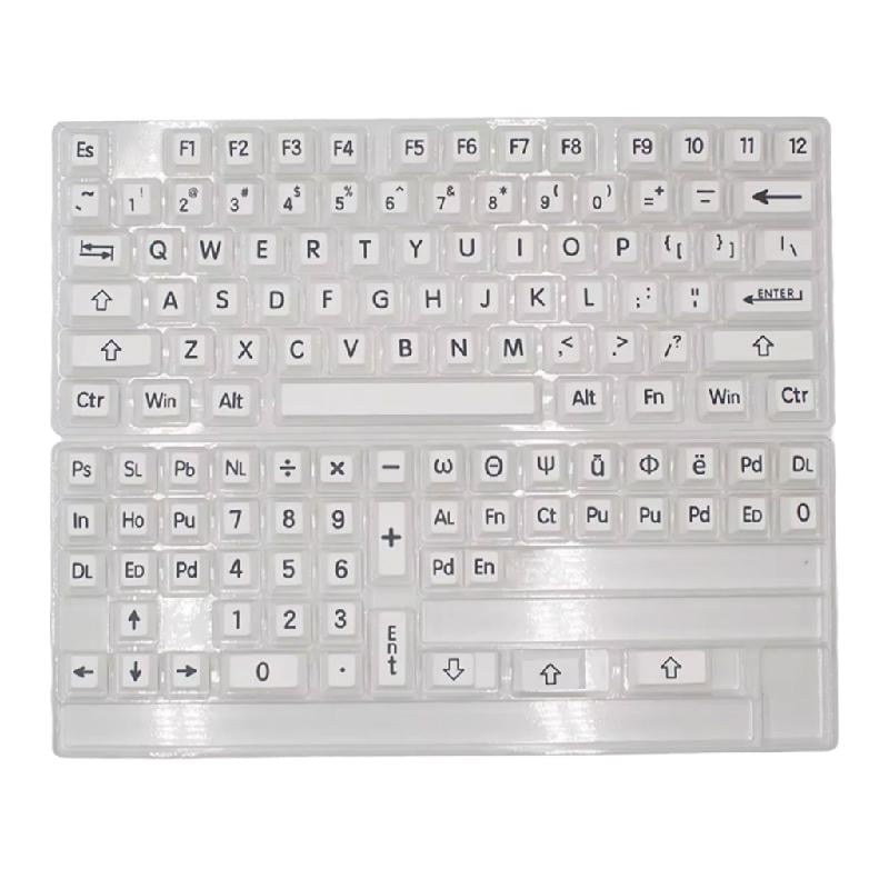 MOMOJIA 125PCS Keycaps Original Height Black and White Large Font ...