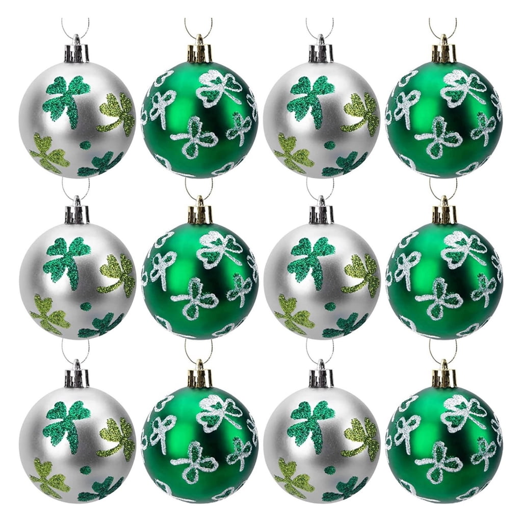 MOMOJIA 12Pcs Irish Hanging Ball Decor Saint Patricks Day Glitter ...