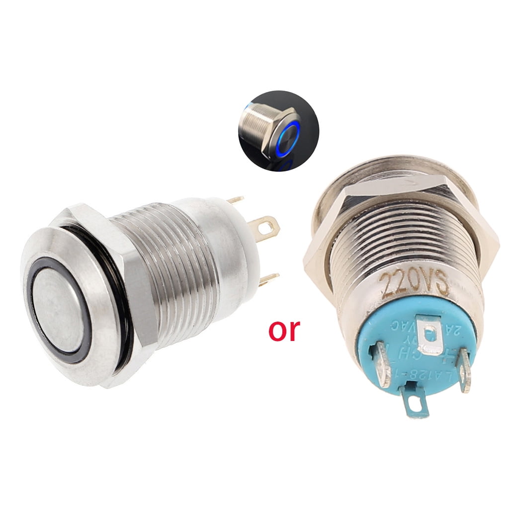 MOMOJIA 12mm LED illuminated Metal Momentary Push Button Switch Boat ...