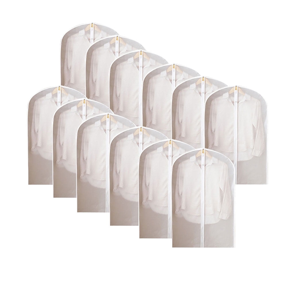 MOMOJIA 12pcs Hanging Garment Bags Lightweight Clear Clothes Cover Full ...