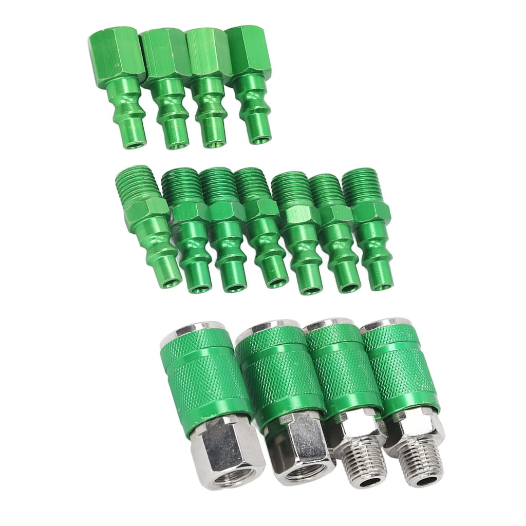 MOMOJIA 14pcs Aluminum Air Hose Fittings Set General Couplers & Plugs 1 ...
