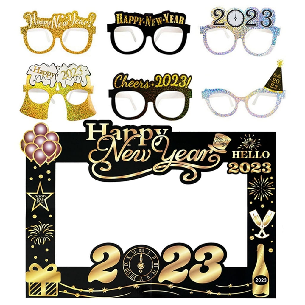 MOMOJIA 2023 New Year Eyeglasses New Year’s Eve Party Photo Booth Props ...