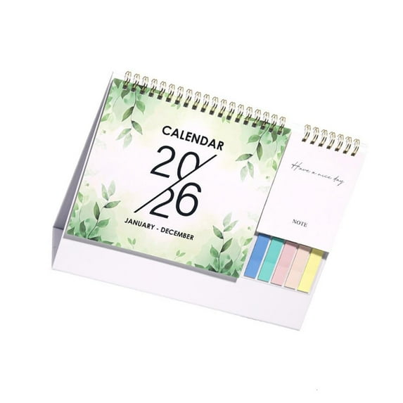 MOMOJIA 2026 Desk Calendar with Note Pad and Sticker 12 Month Referance ...