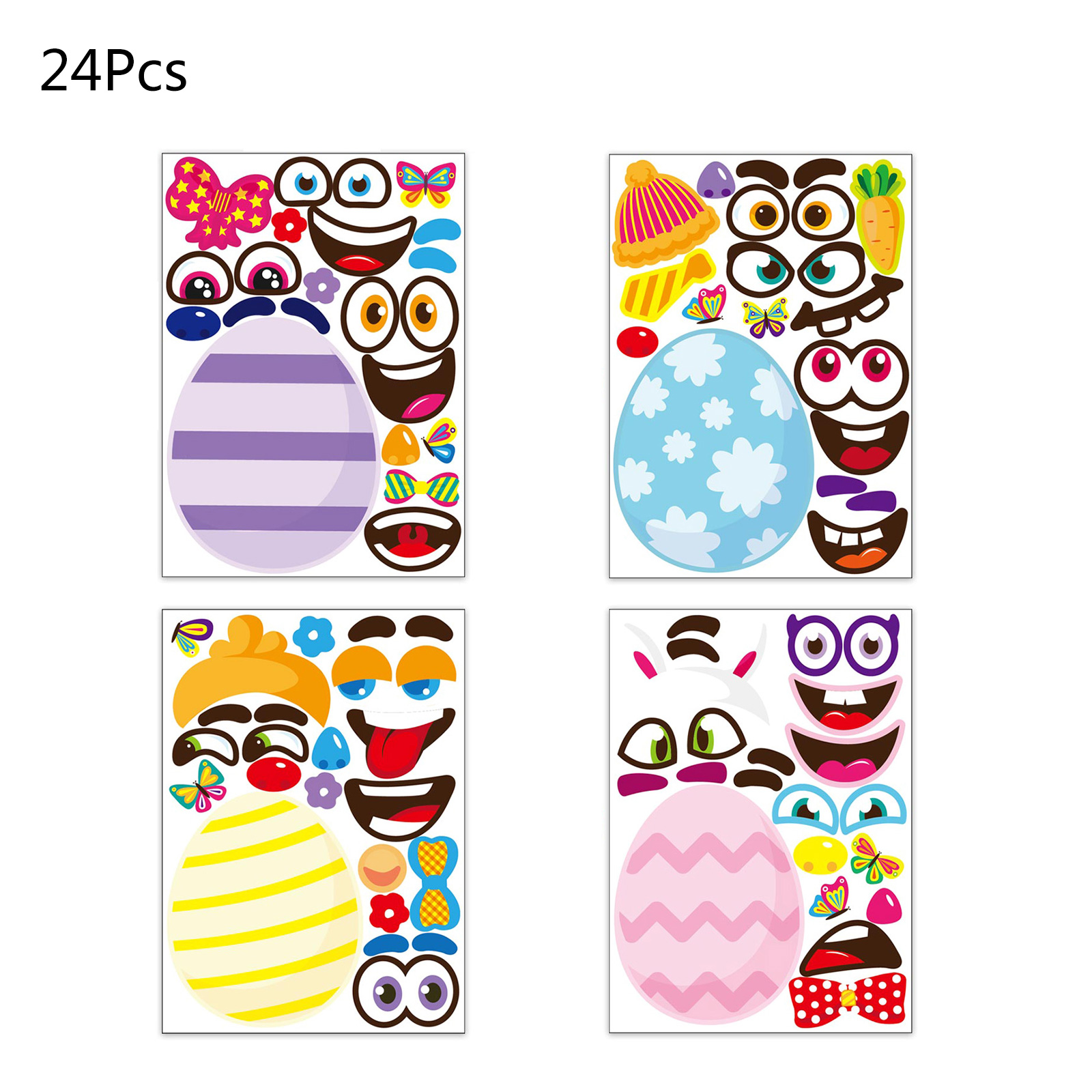 MOMOJIA 24pcs Easter Stickers for Kids Make Your Own Sticker Funny ...