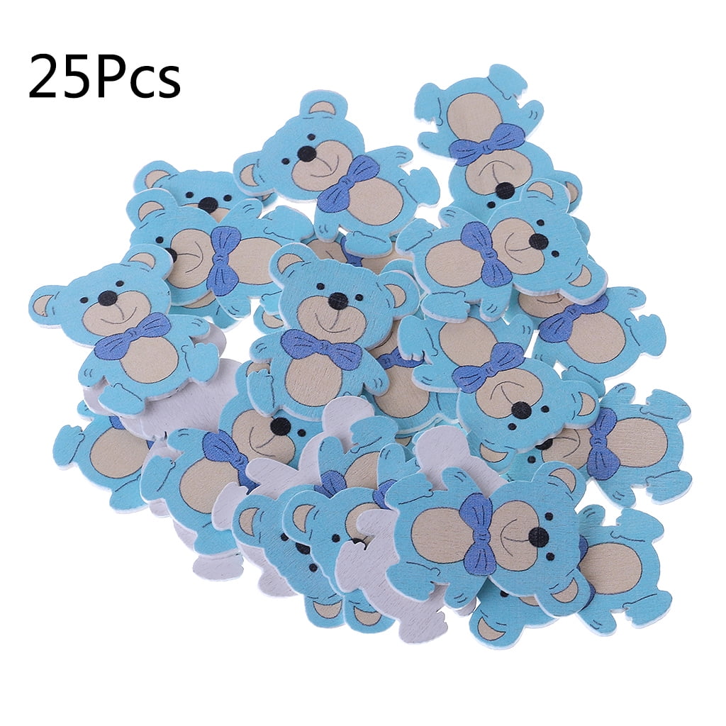 MOMOJIA 25 Pcs/Set Wooden Bear Craft Cutout Kit for Wedding Table ...