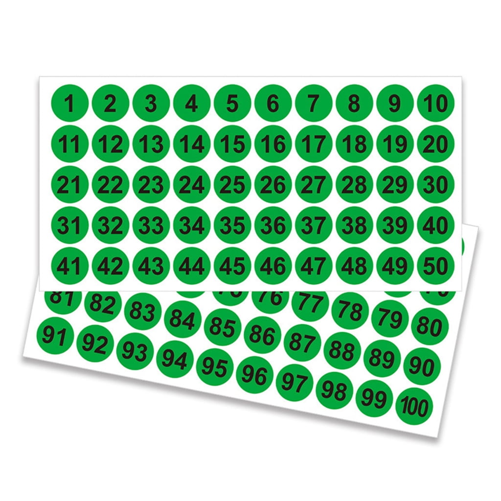 MOMOJIA 25mm Round Number Stickers,1-100 - Walmart.com