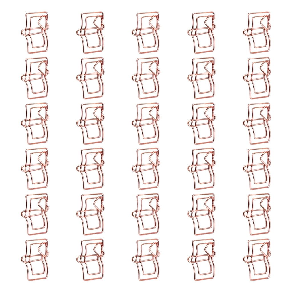 MOMOJIA 30Pcs Book Shape Paperclips Metal File Paper Clip Metal ...
