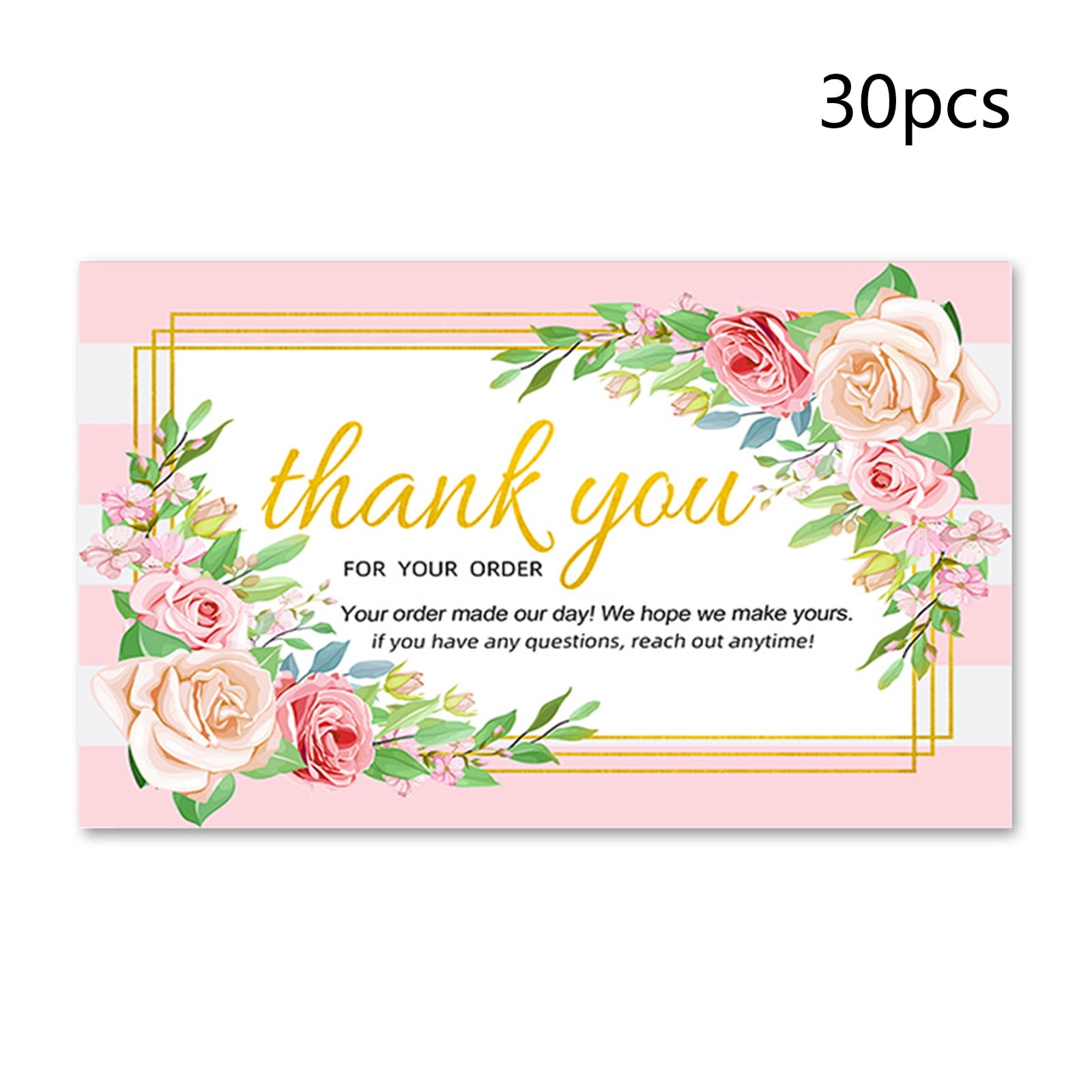 MOMOJIA 30pcs Rose Flower Thank You Cards Romantic Message Card Insert ...
