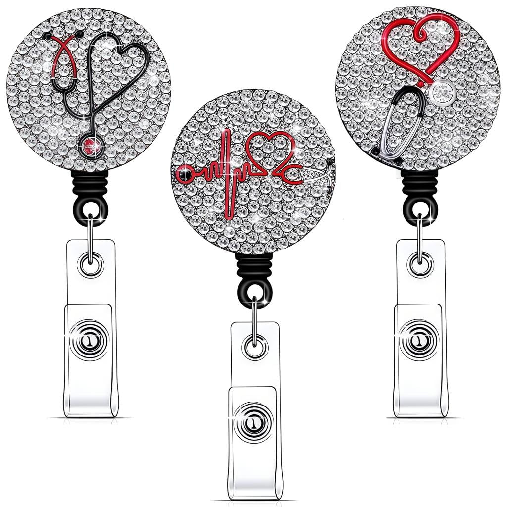 MOMOJIA 3Pcs Retractable Badges Holder With Metal Pocket Clip Easy ...