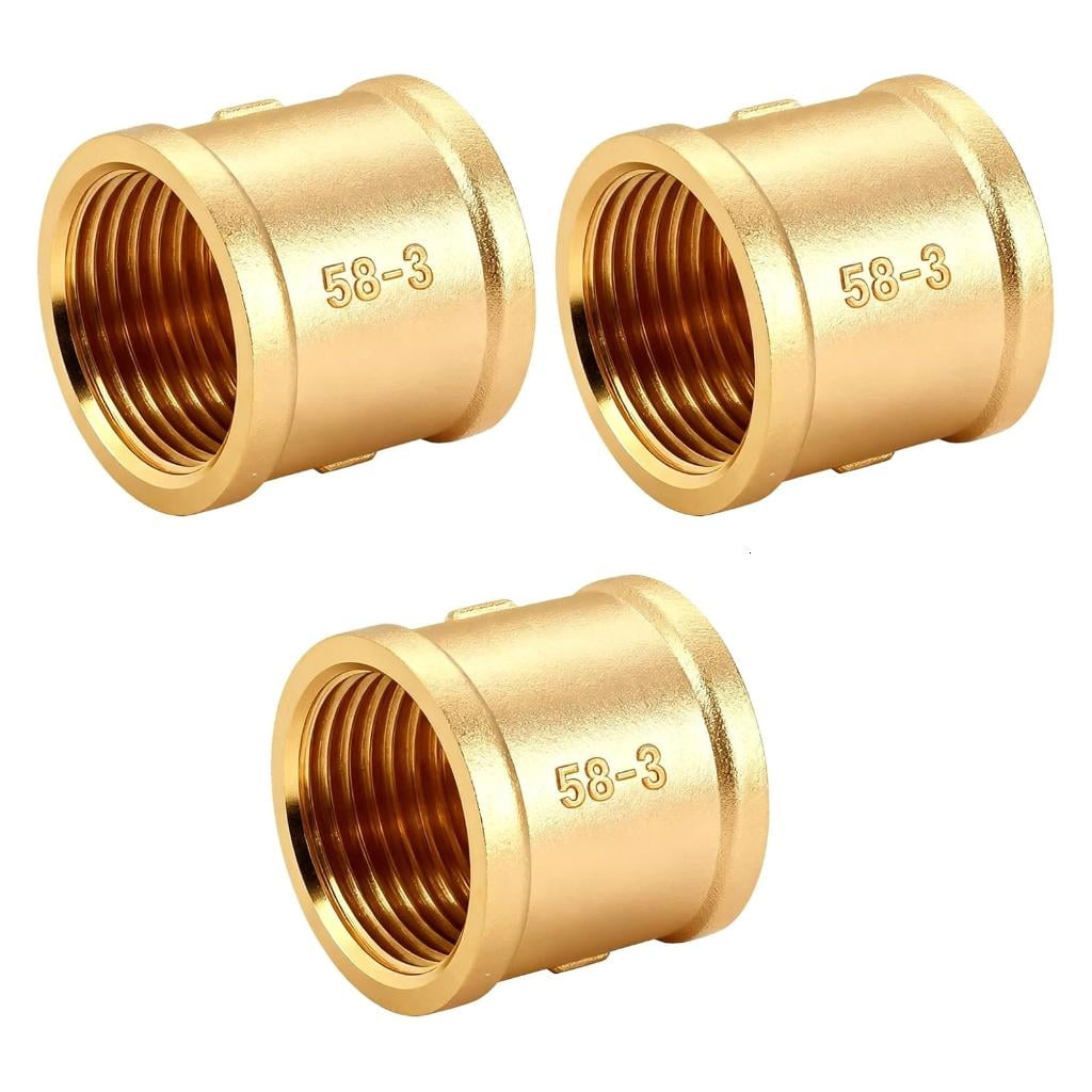 MOMOJIA 3lots 1 Inch Internal Thread Brass Couplings Includes Tape for ...
