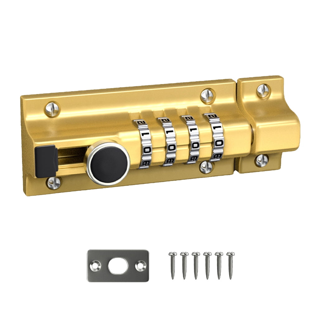 MOMOJIA 4-Digit Password Lock Sliding Bolt Door Lock Anti-theft Safety ...