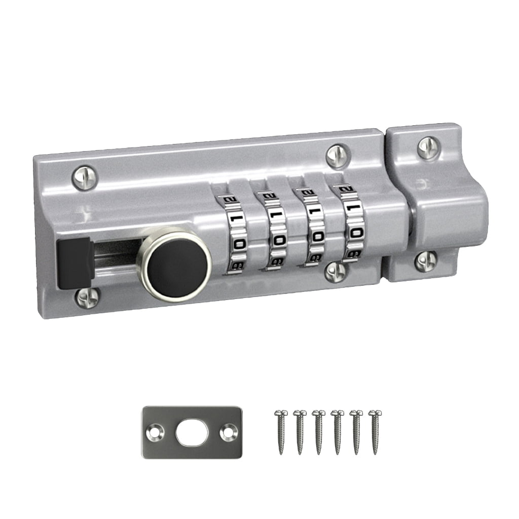 MOMOJIA 4-Digit Password Lock Sliding Bolt Door Lock Anti-theft Safety ...