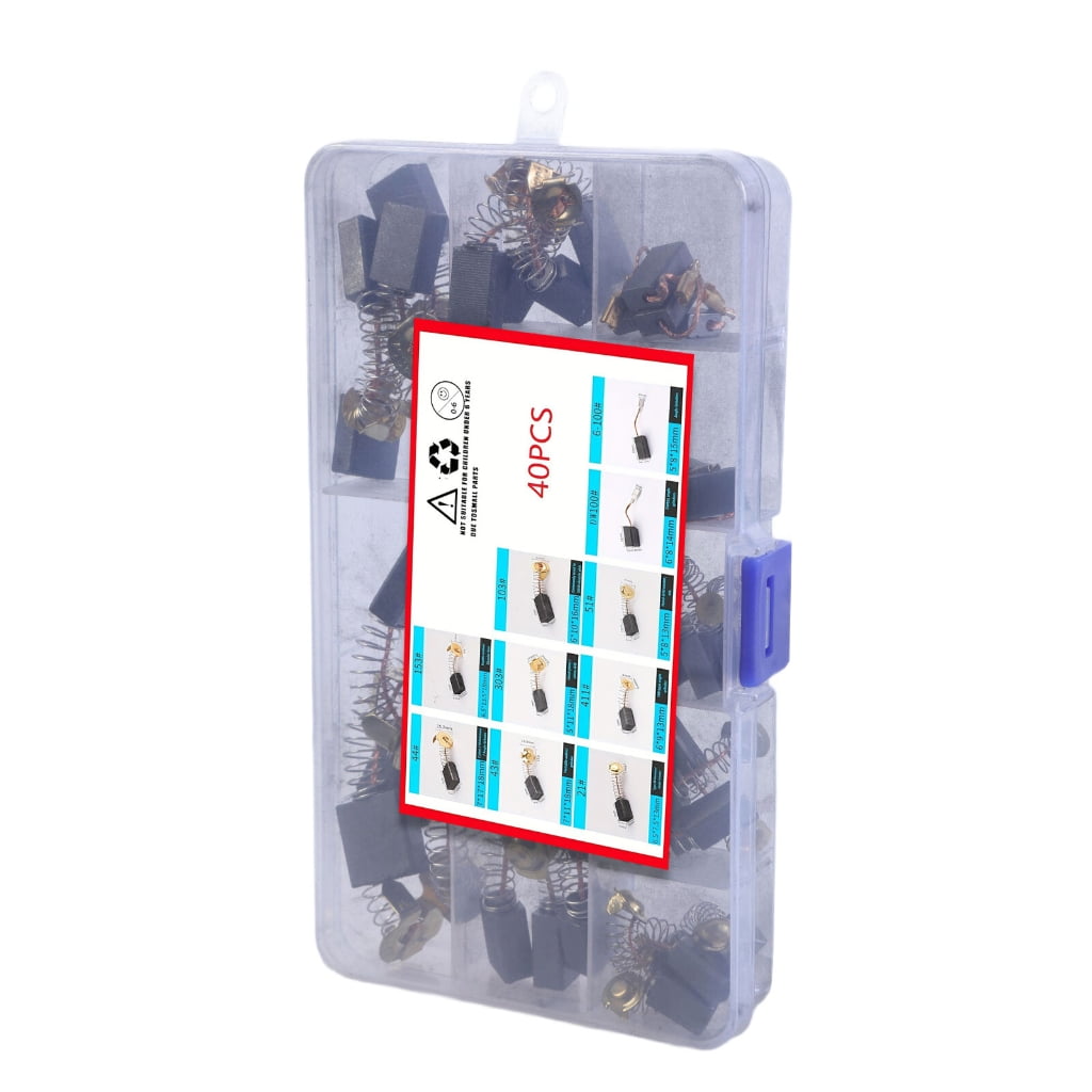 MOMOJIA 40Pcs/set Electric Motor Carbon Brushes 10 Different Sizes for ...