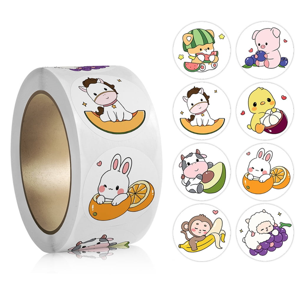 MOMOJIA 500 Pcs/Roll Cartoon Stickers Stickers Kids Rewards Stickers ...