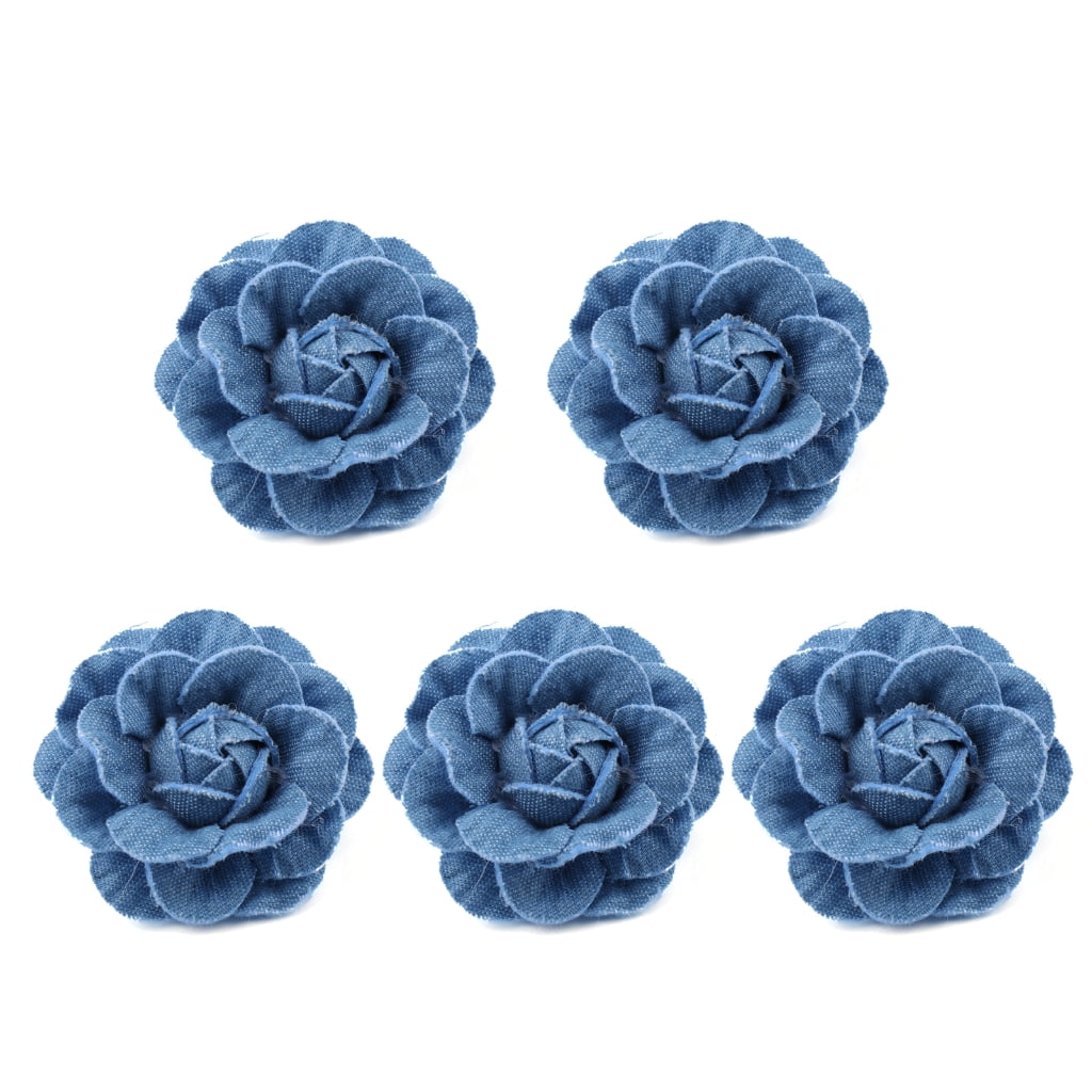 MOMOJIA 5pc Lot of Stylish Denim Flowers for DIY Clothing and Accessory ...