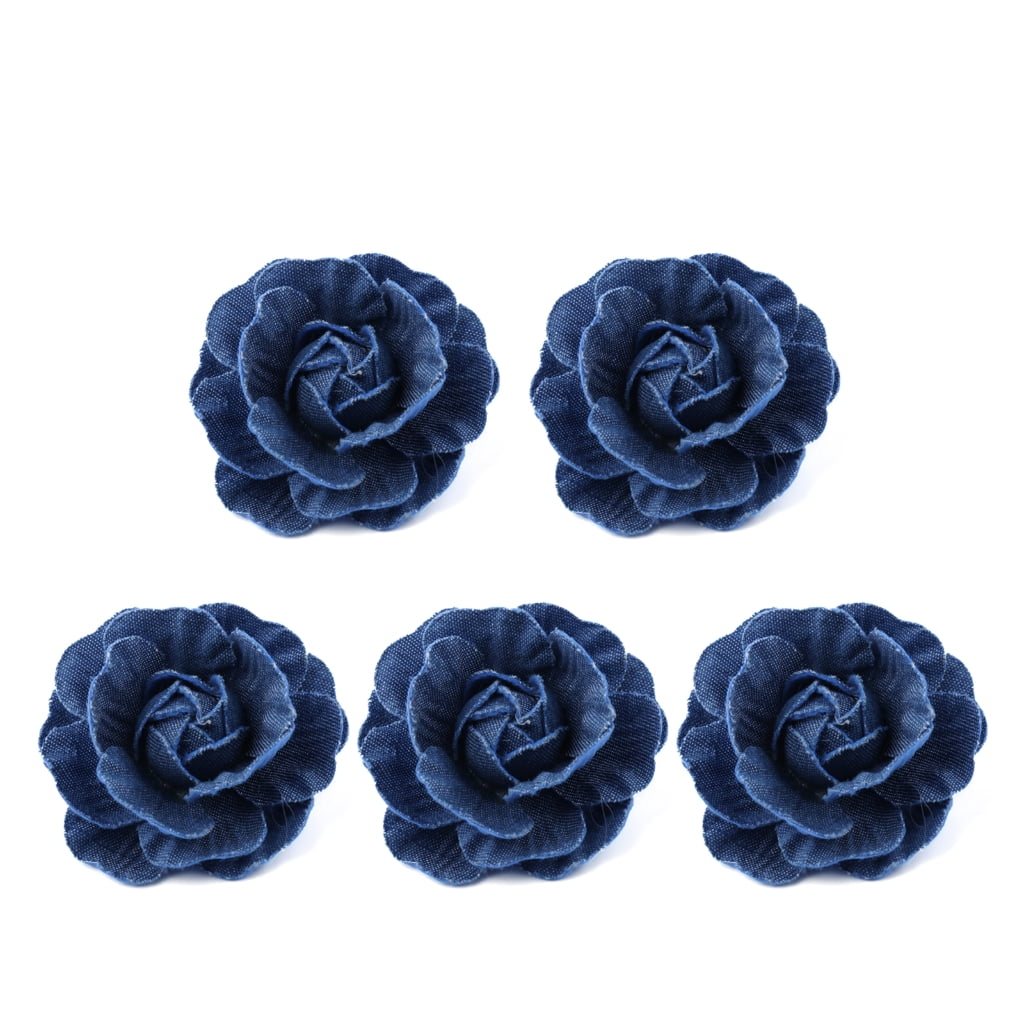 MOMOJIA 5pc Lot of Stylish Denim Flowers for DIY Clothing and Accessory ...