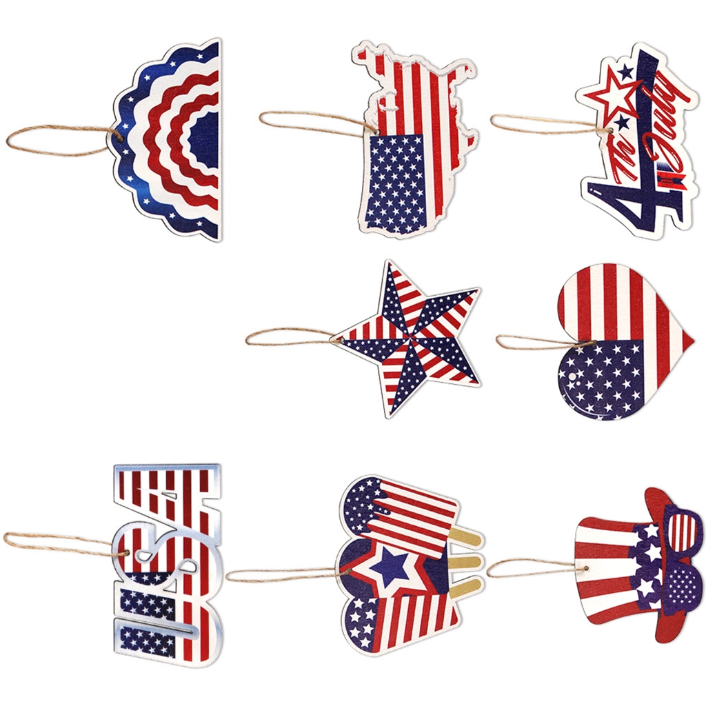 MOMOJIA 9PCS Independence Day Hanging Star Decorations Star Ornament ...