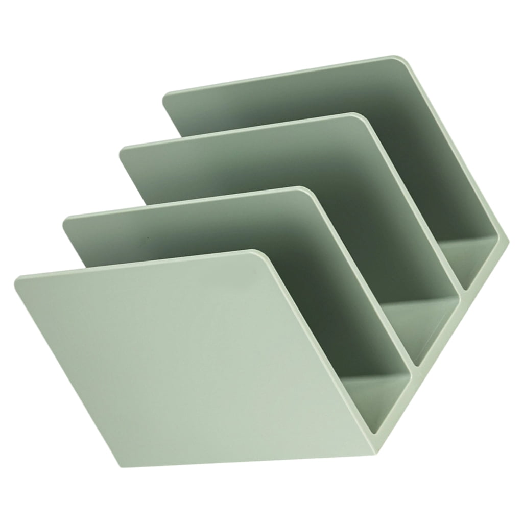 MOMOJIA ABS Bookends for Shelf 3 Section Book End Magazine Stand Book ...