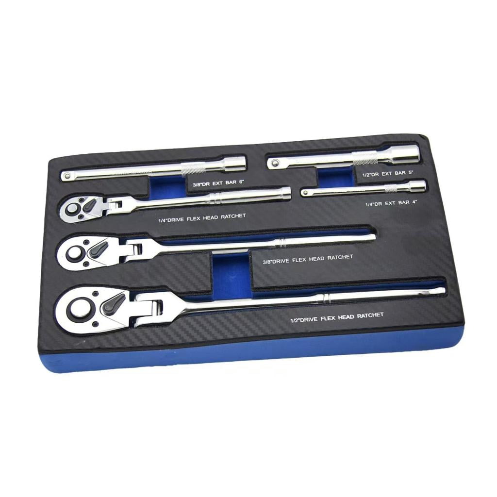 MOMOJIA Adjustable Ratchet Wrench Set Rotates Head & 3 Extension Rod ...