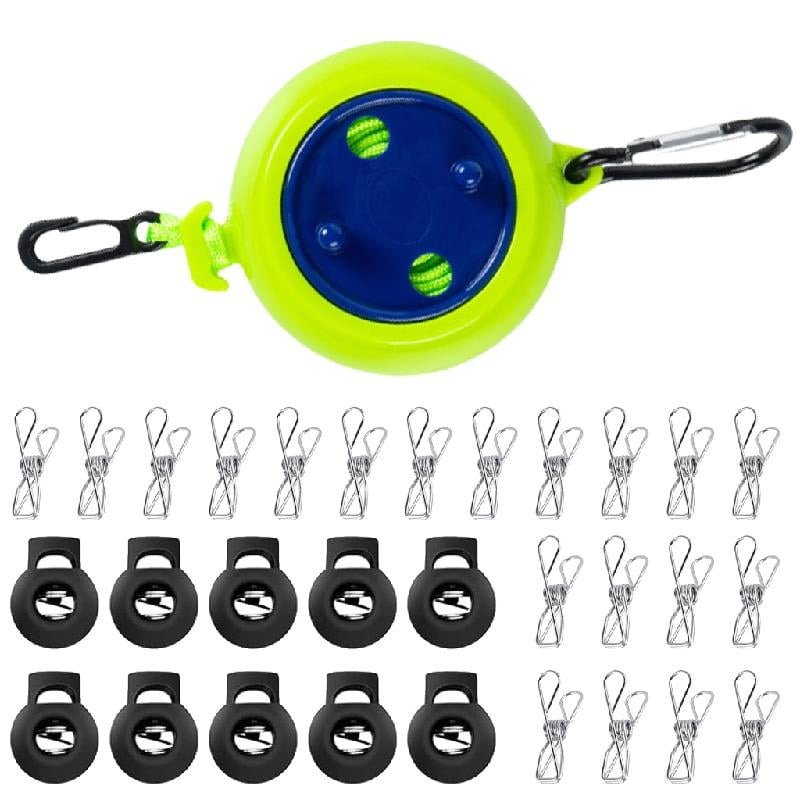 MOMOJIA Adjustable Retractable Clothing Rope Clothesline with 10 ...
