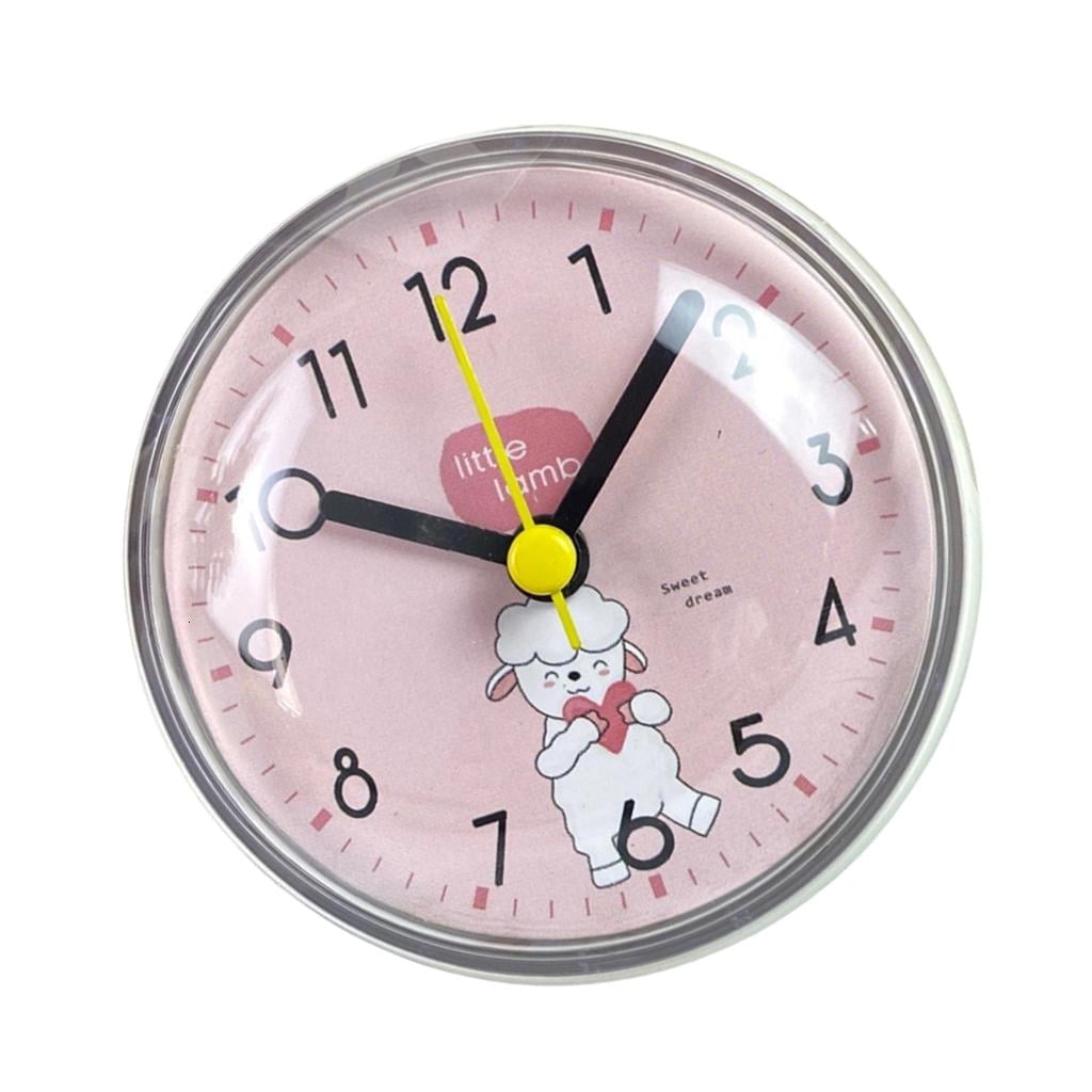 MOMOJIA Bathroom Mini Round Clock With Secure Suction Base For Tile ...