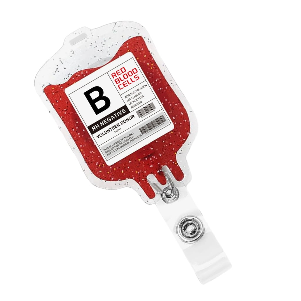 MOMOJIA Blood Type Badge Reel Themed Badge Holder Suitable for Nurses ...