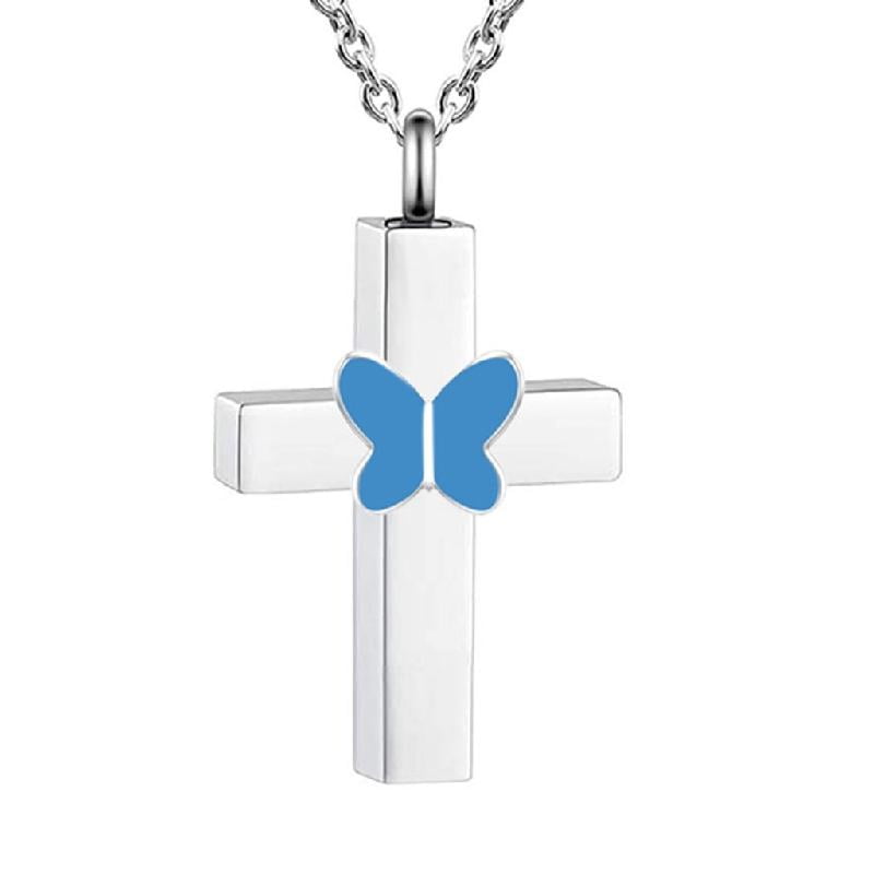 MOMOJIA Blue Ashes Locket Memorial Jewelry Cremation Box Casual Wear ...