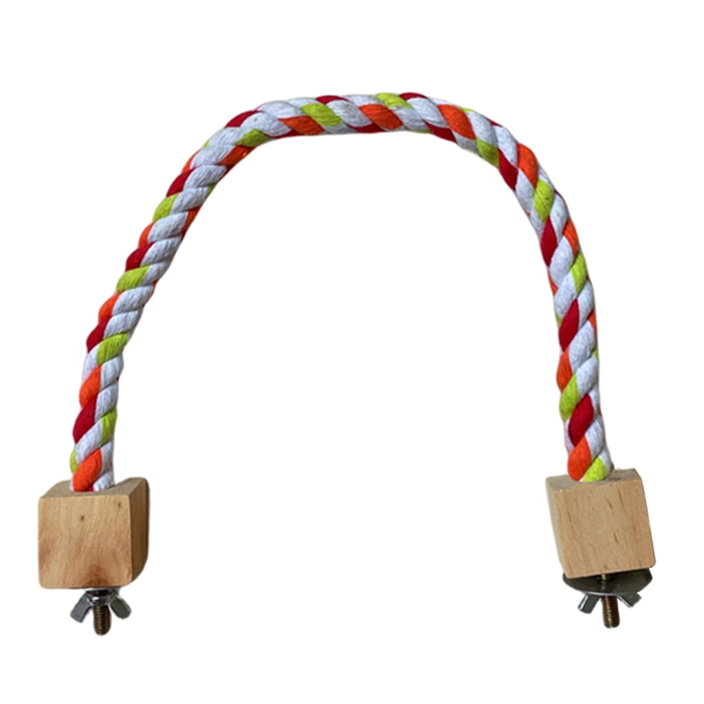 MOMOJIA Braided Rope Bird Parrots Stand Branch Perch Rod Stand Conure ...