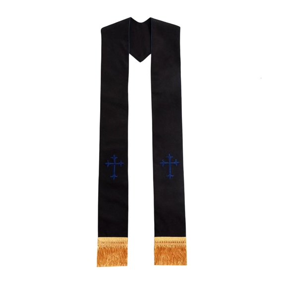 MOMOJIA Classical Clergy Stole With Crucifix Embroidery Formal ...