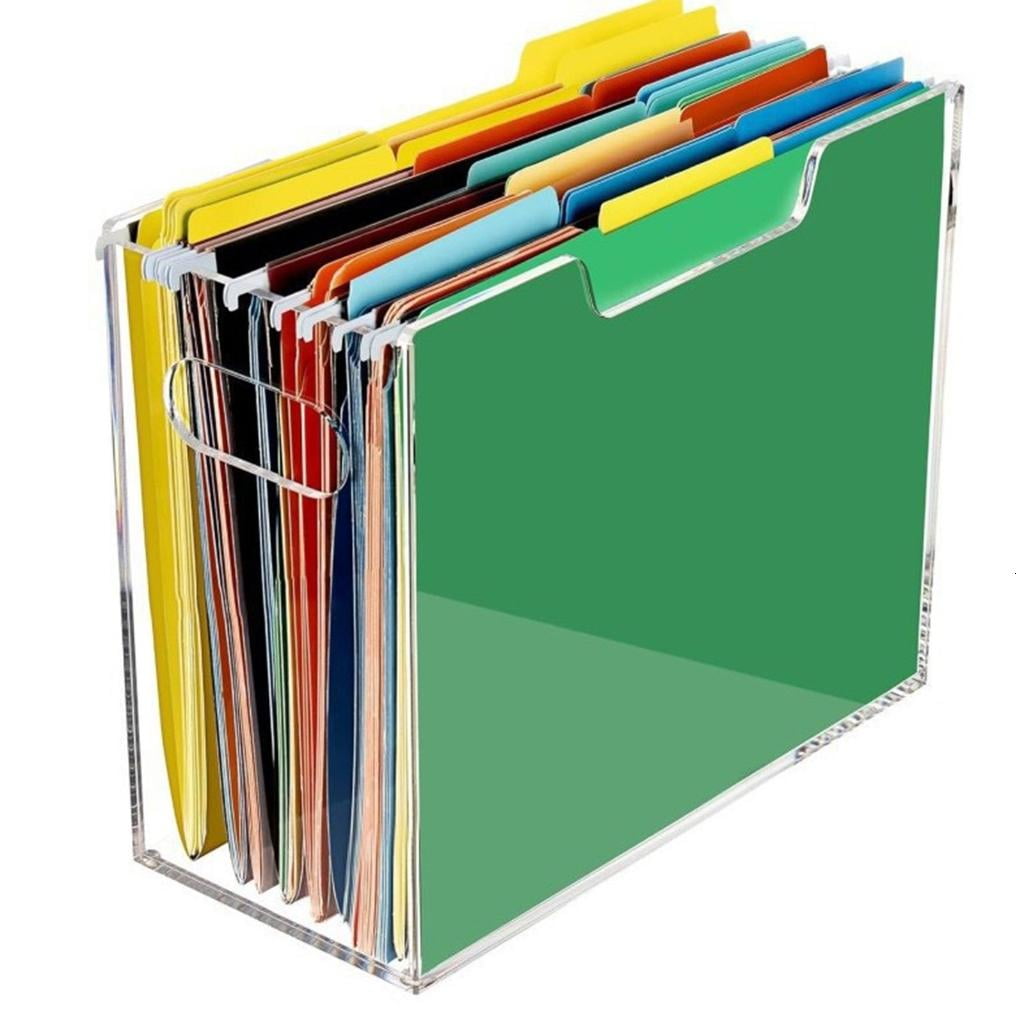 MOMOJIA Clear Acrylic Folder Storage Case with Portable Handle for ...